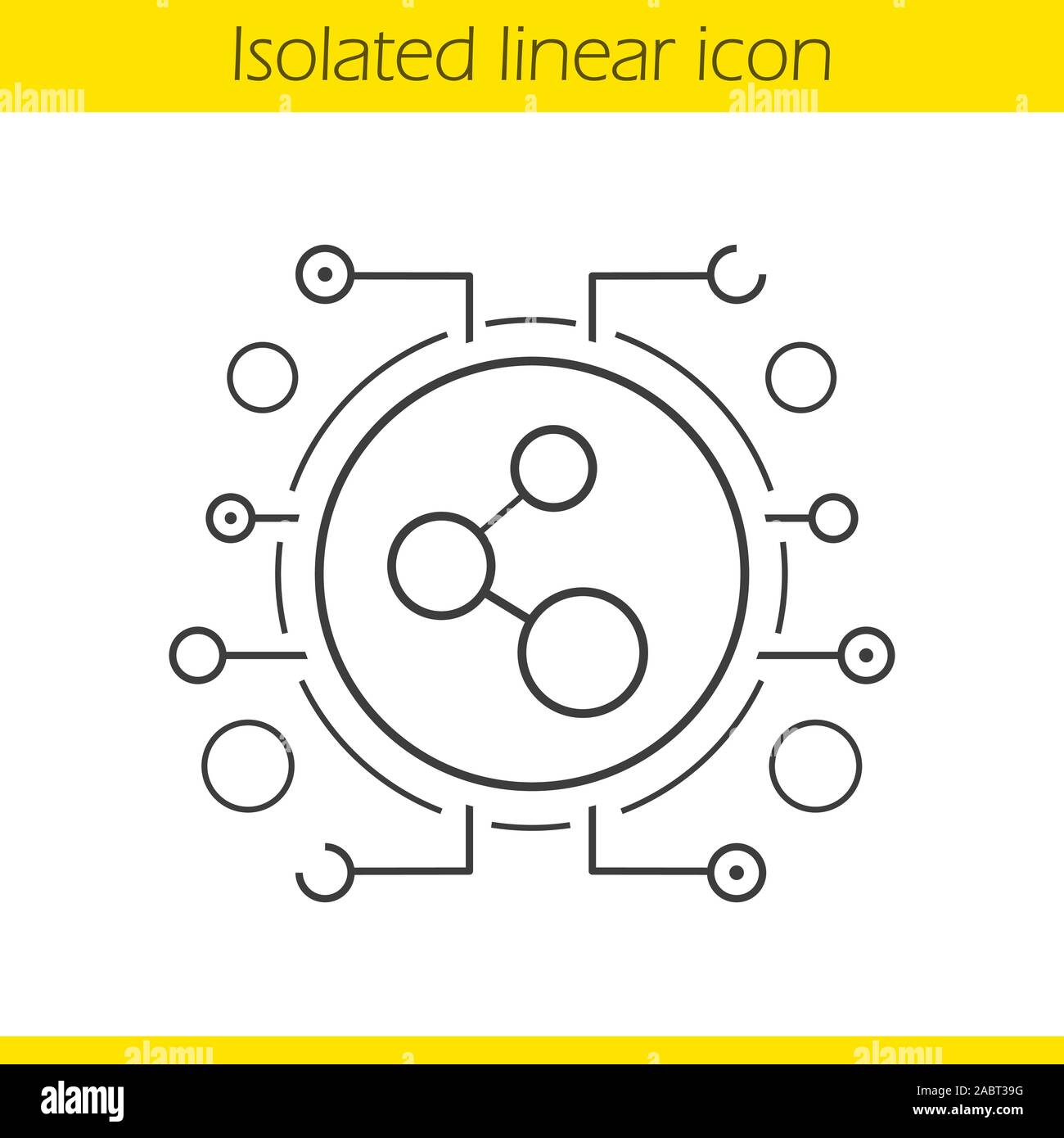 Network connection linear icon. Thin line illustration. Contour symbol ...