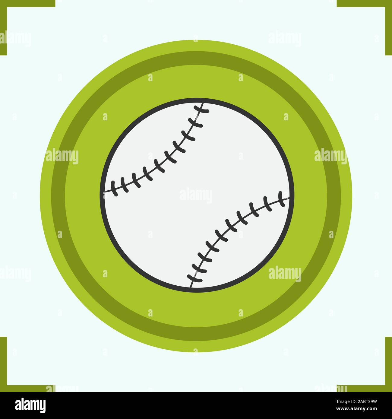 Baseball ball color icon. Softball. Isolated vector illustration Stock ...