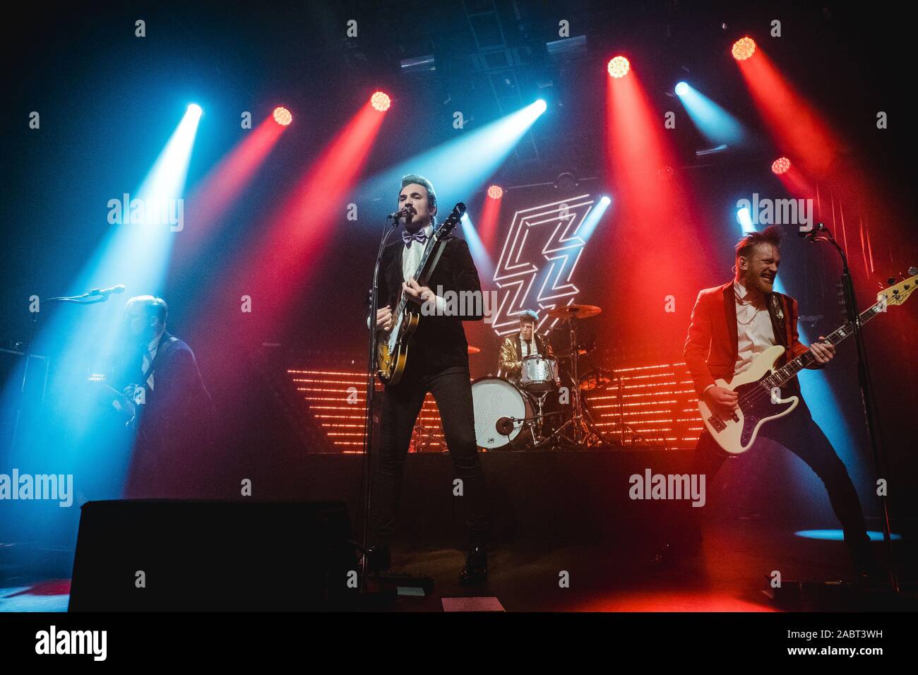 Bern, Switzerland. 28th Nov, 2019. The Swedish rock band Royal Republic ...