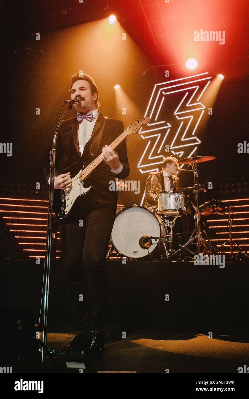 Bern, Switzerland. 28th Nov, 2019. The Swedish rock band Royal Republic ...