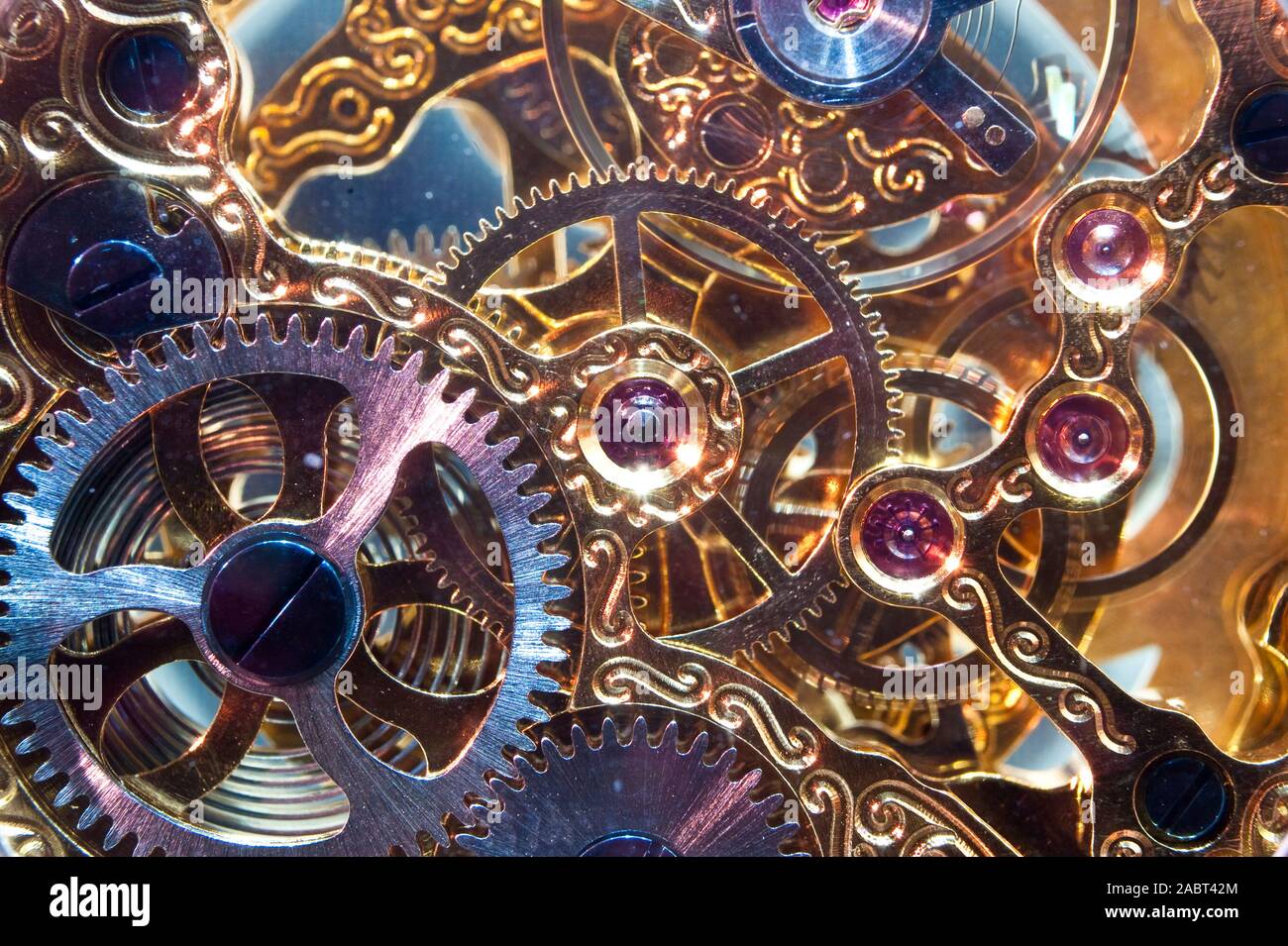 Detail of a Clockwork Stock Photo - Alamy