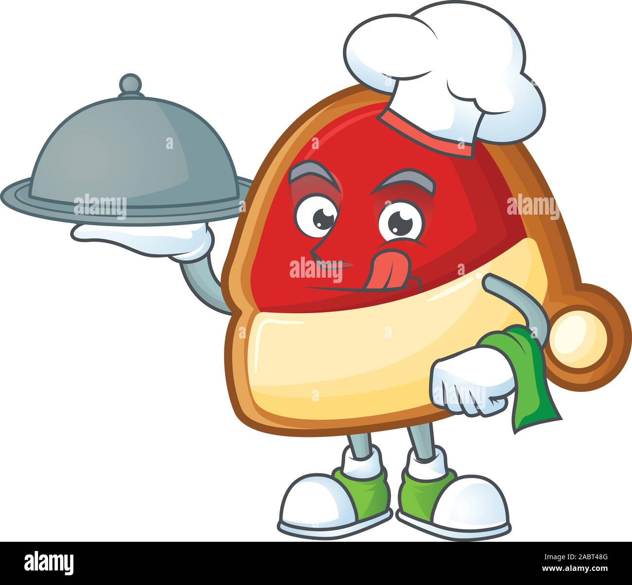 smiling christmas hat cookies as a Chef with food cartoon style design ...