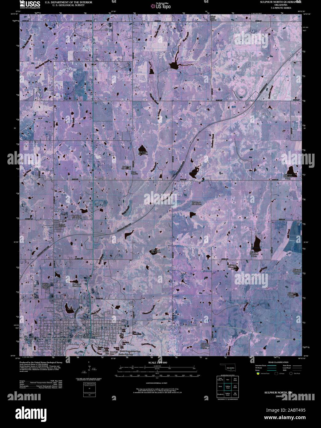 Sulphur oklahoma map hi-res stock photography and images - Alamy