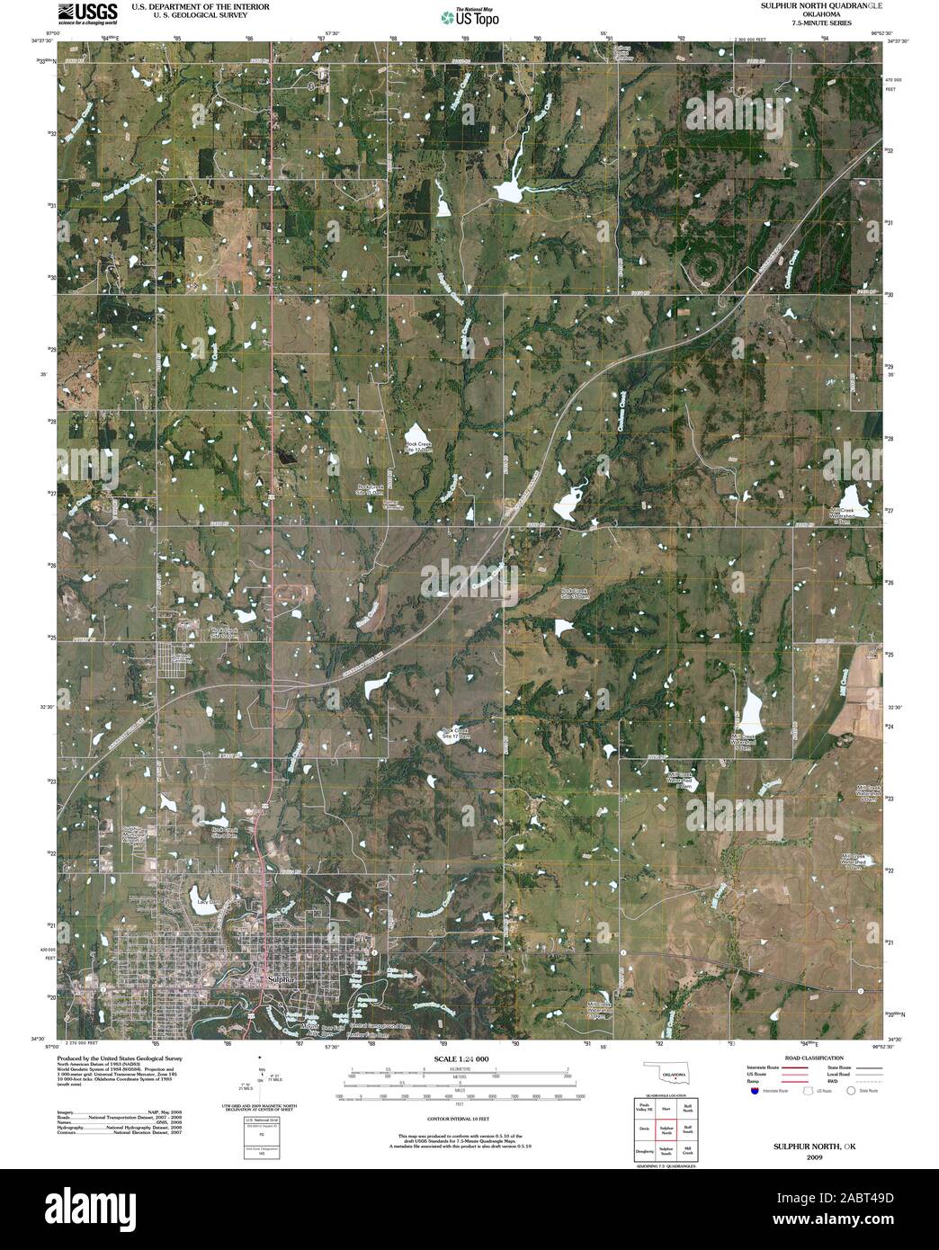 Sulphur oklahoma map Cut Out Stock Images & Pictures - Alamy