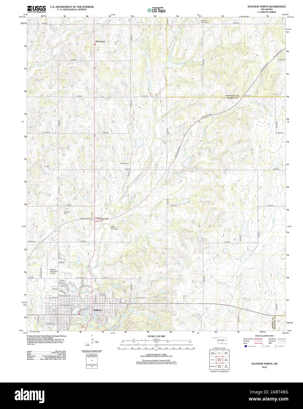 Sulphur oklahoma map Cut Out Stock Images & Pictures - Alamy