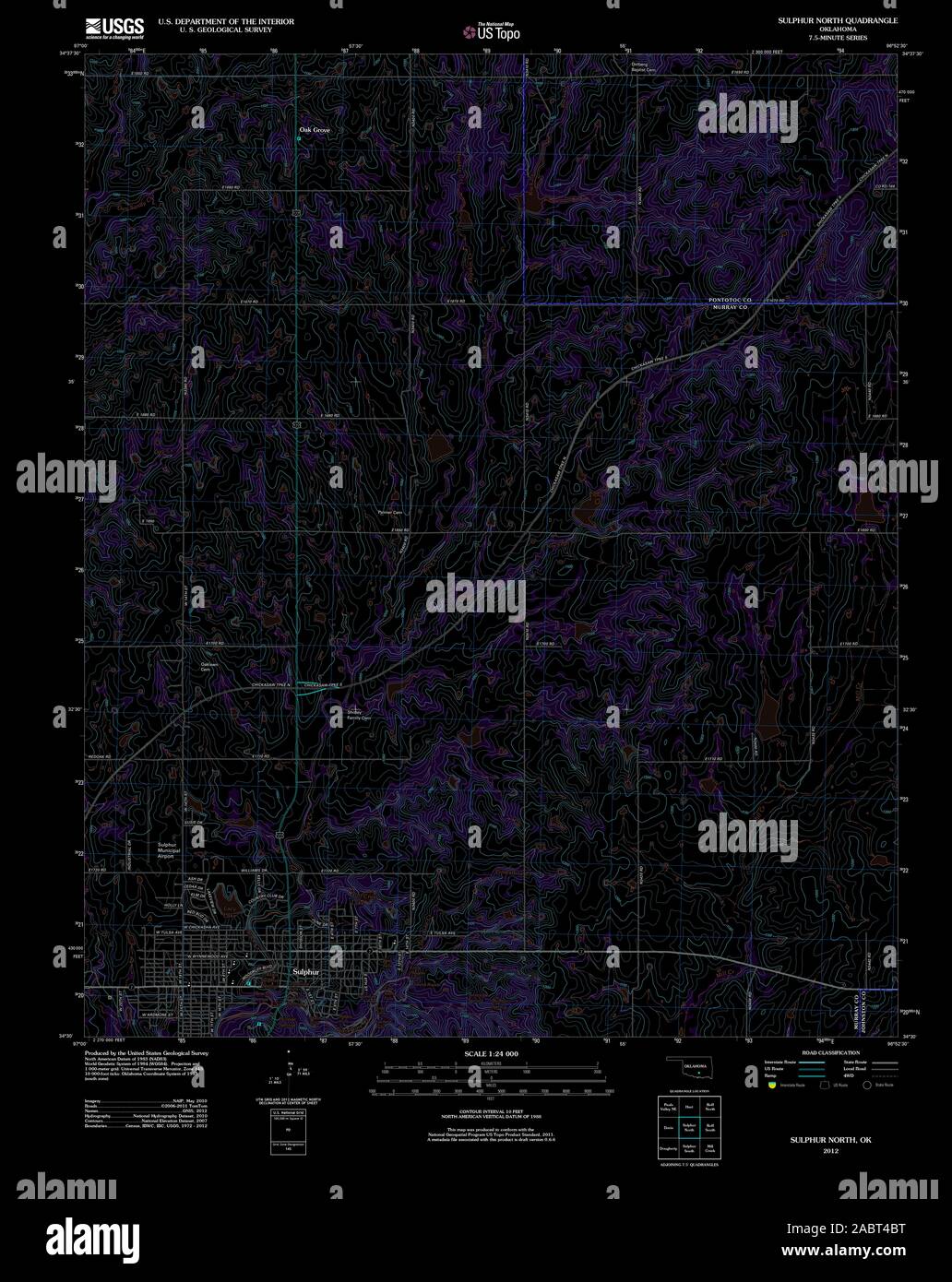 Sulphur oklahoma map hi-res stock photography and images - Alamy
