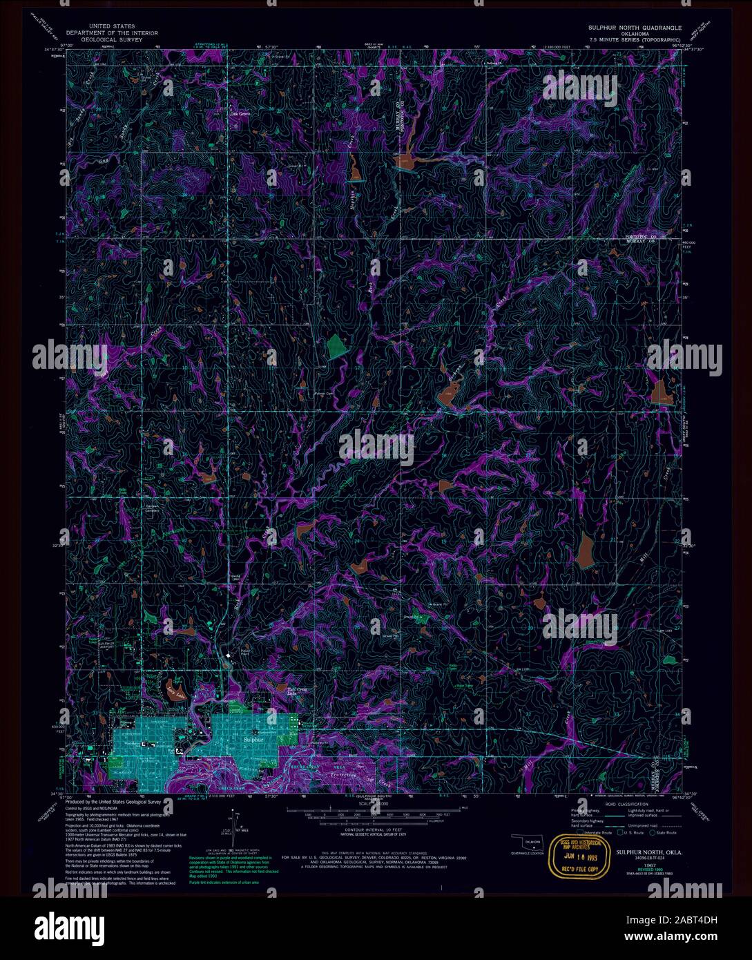 Map of sulphur oklahoma hi-res stock photography and images - Alamy