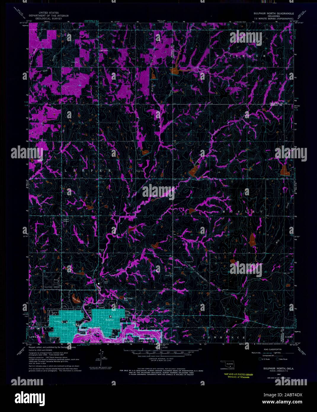 Sulphur oklahoma map hi-res stock photography and images - Alamy
