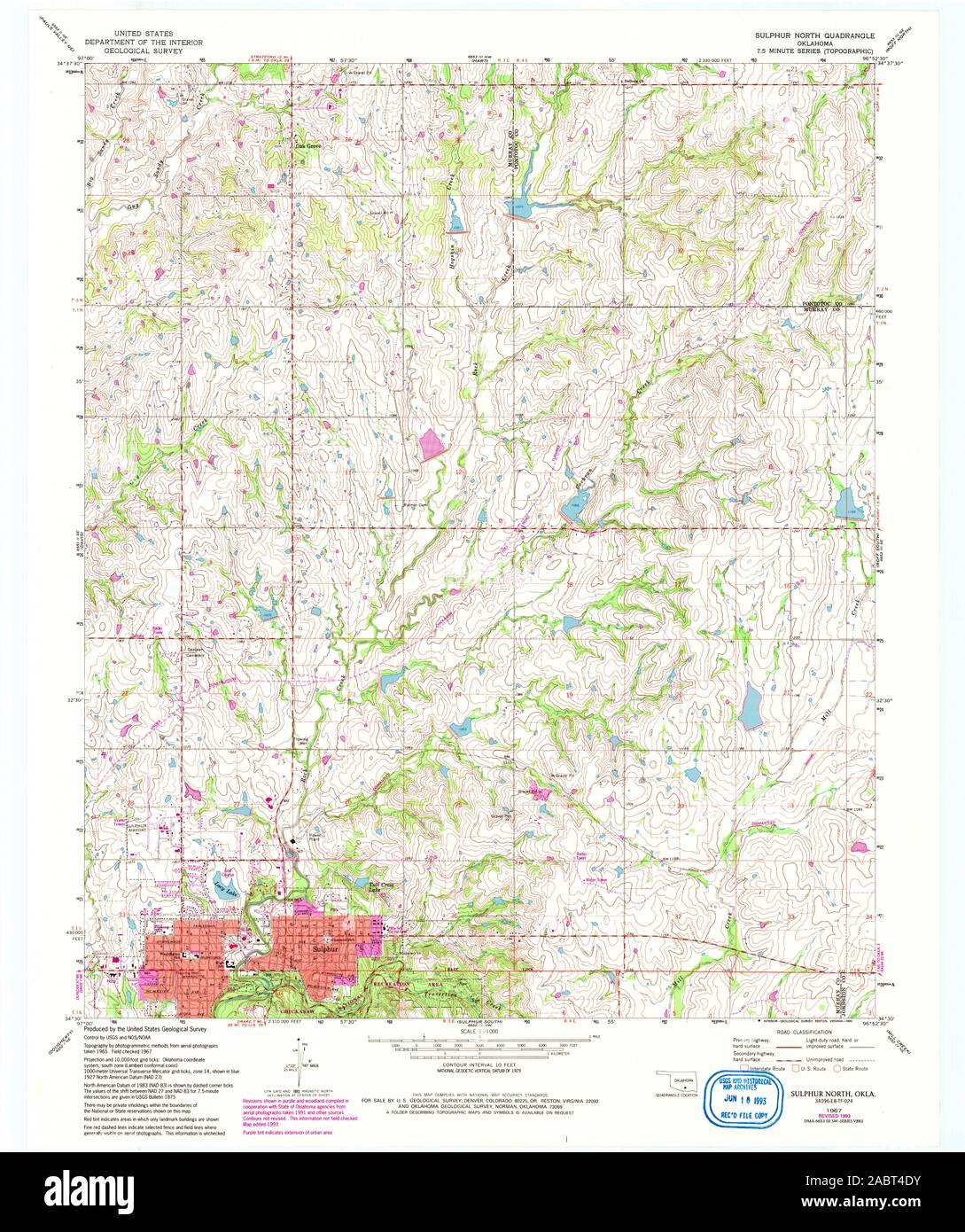 Sulphur oklahoma map hi-res stock photography and images - Alamy
