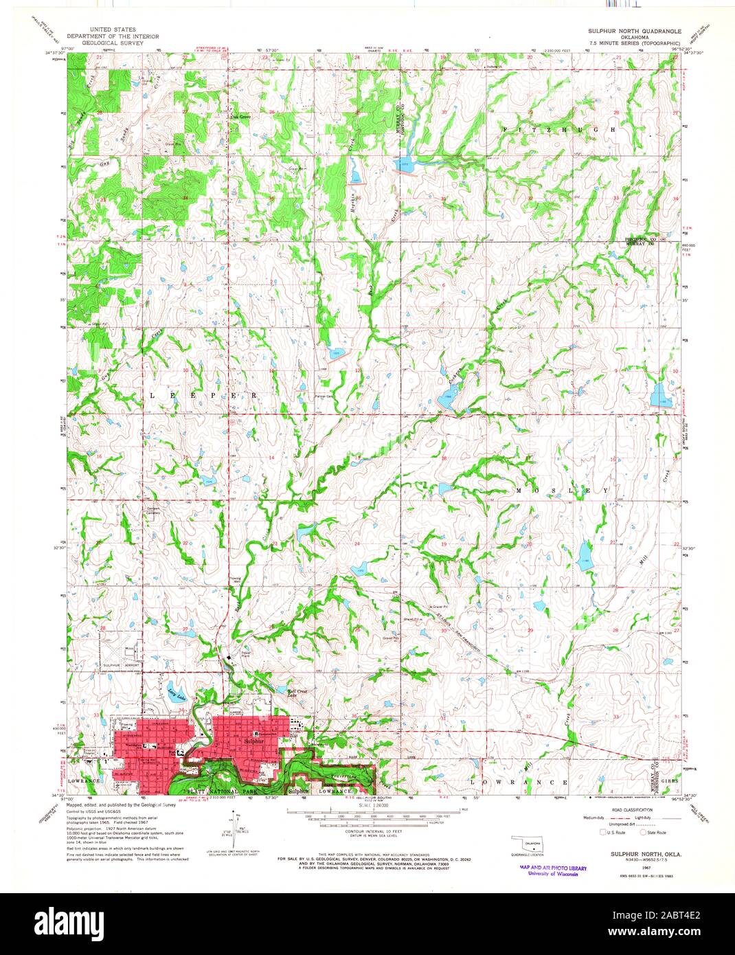 Sulphur oklahoma map hi-res stock photography and images - Alamy