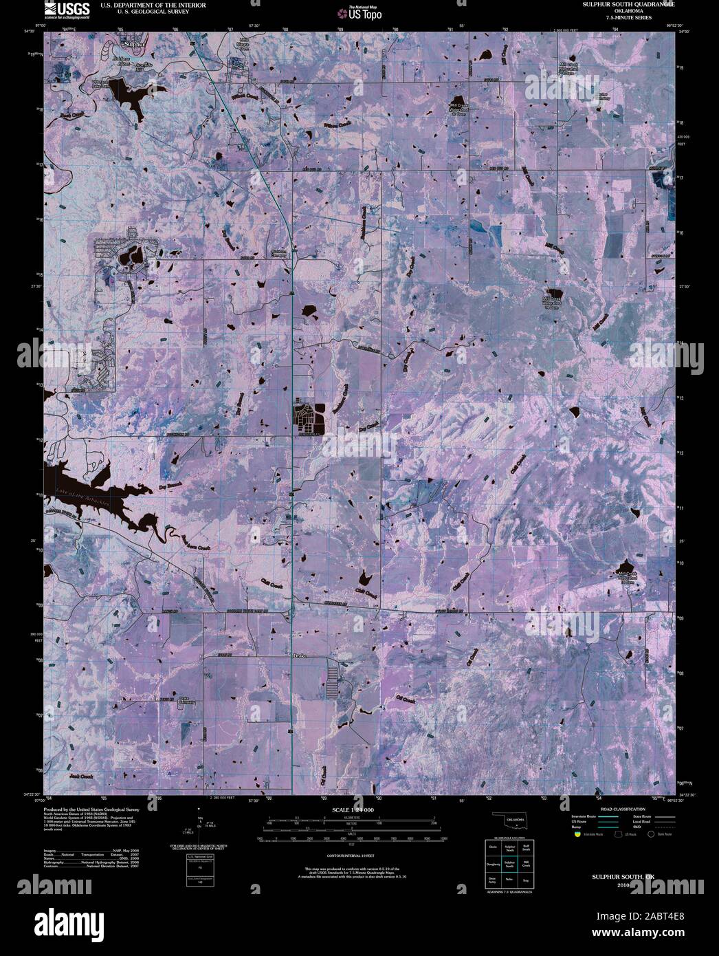 Sulphur oklahoma map hi-res stock photography and images - Alamy