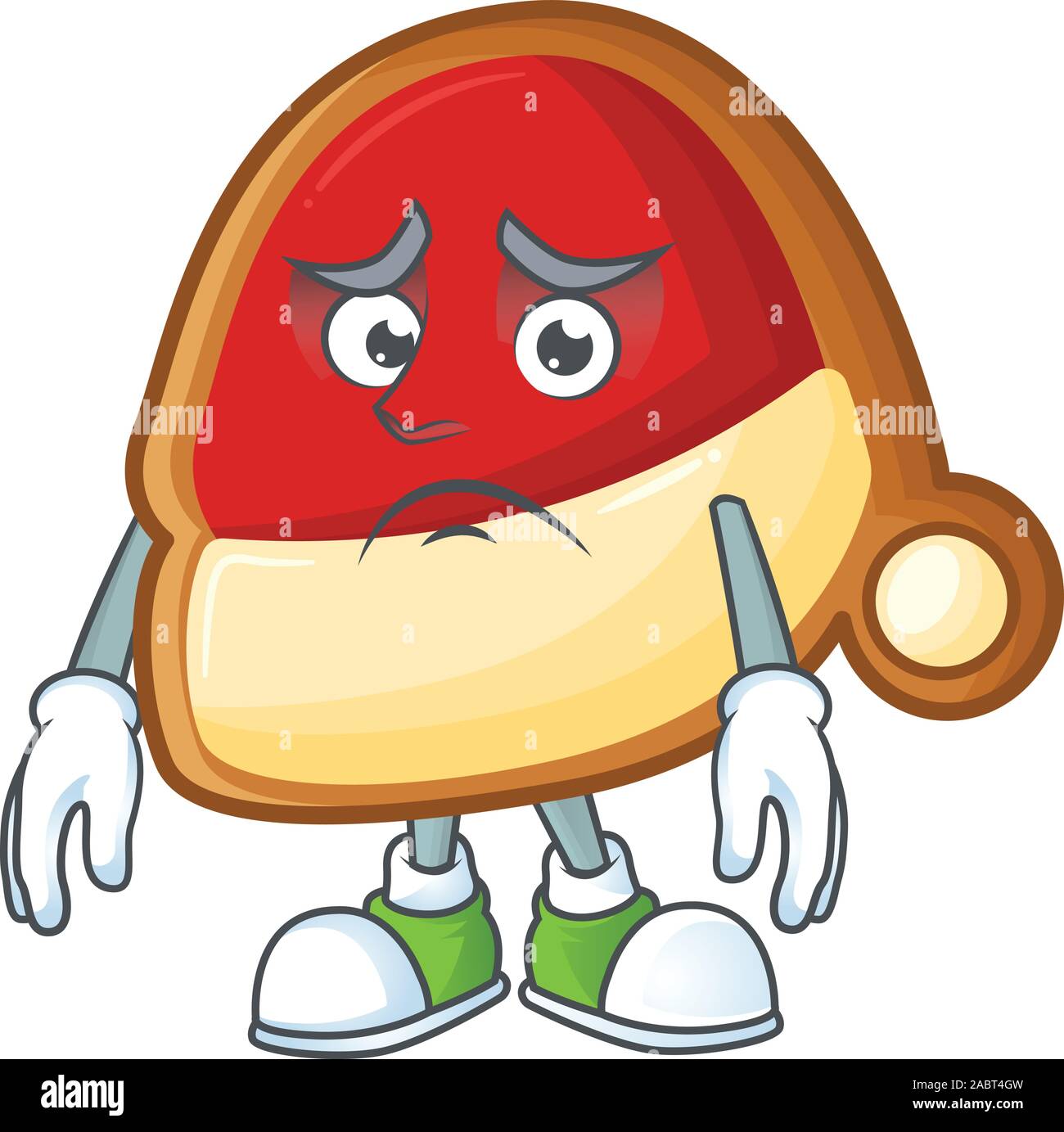 Christmas hat cookies Cartoon character showing afraid look face Stock ...