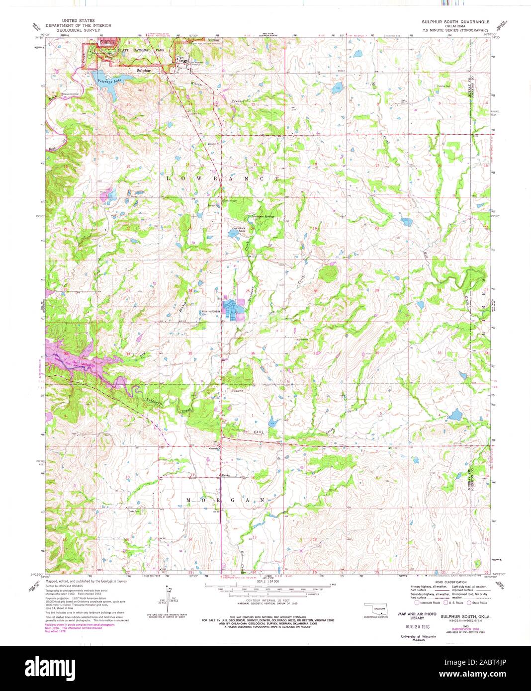 Map of sulphur oklahoma hi-res stock photography and images - Alamy