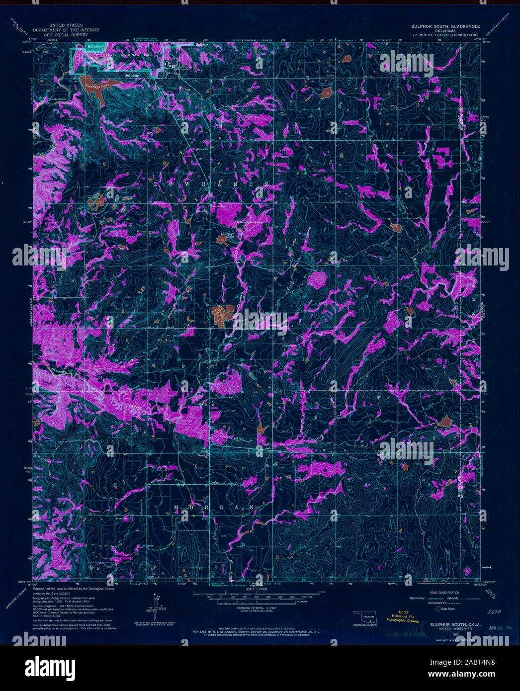 Map of sulphur oklahoma hi-res stock photography and images - Alamy