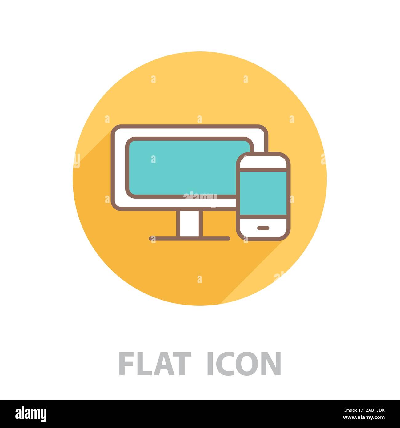 Monitor and phone icon. vector illustration Stock Vector Image & Art ...