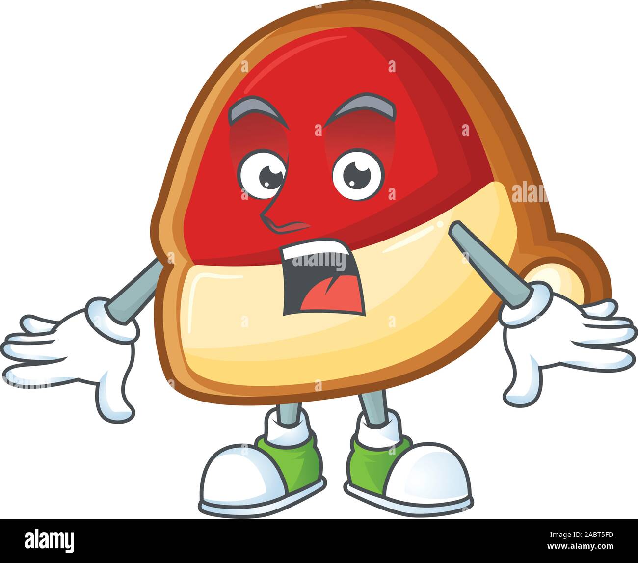 Surprised Christmas Hat Cookies Face Gesture On Cartoon Style Stock Vector Image And Art Alamy