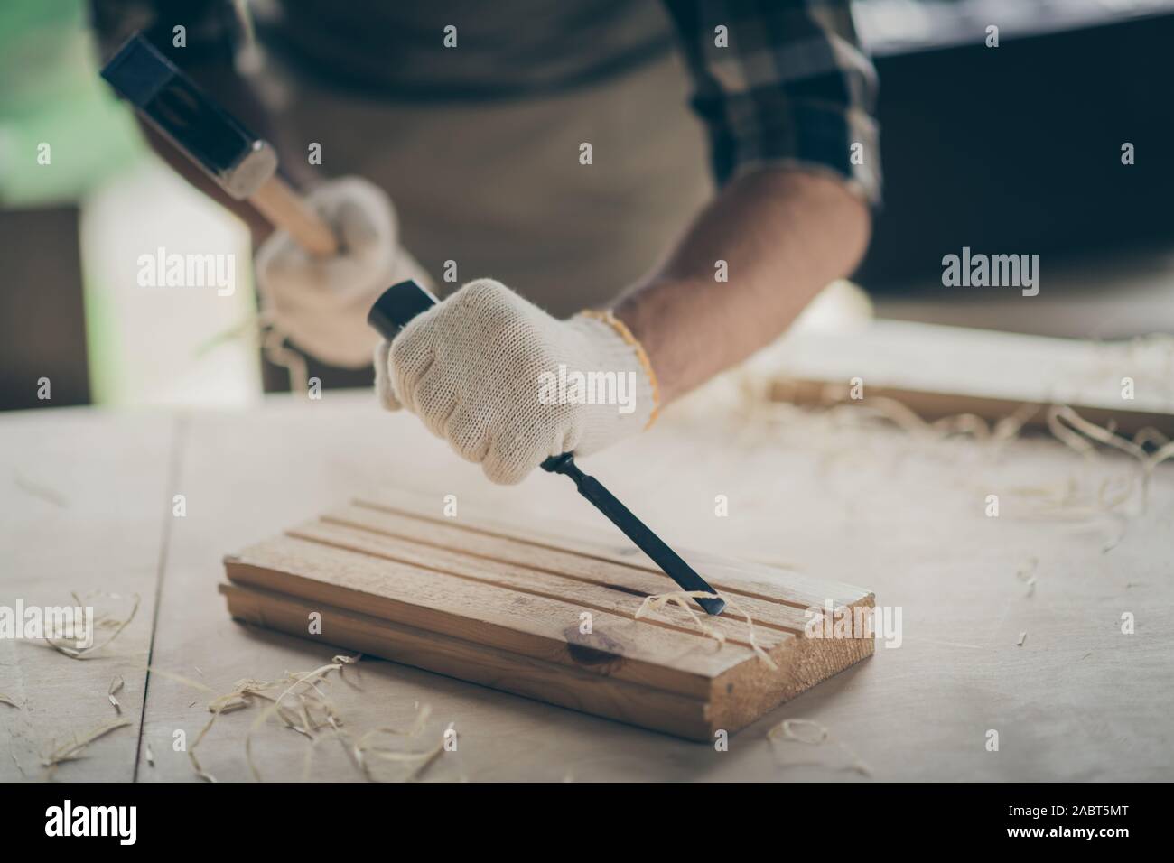 Cropped close-up view of his hands experienced professional guy ...