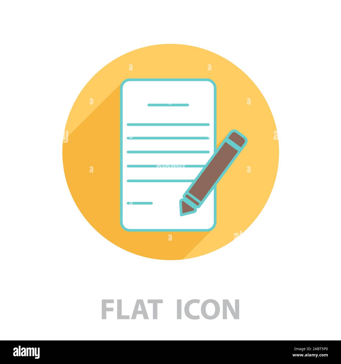 Writing pad and pen line icon. vector illustration Stock Vector Image ...