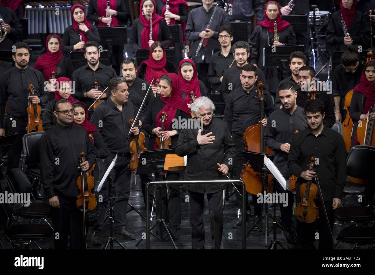 Tehran, Iran. 28th Nov, 2019. Members of the Tehran Symphony Orchestra ...