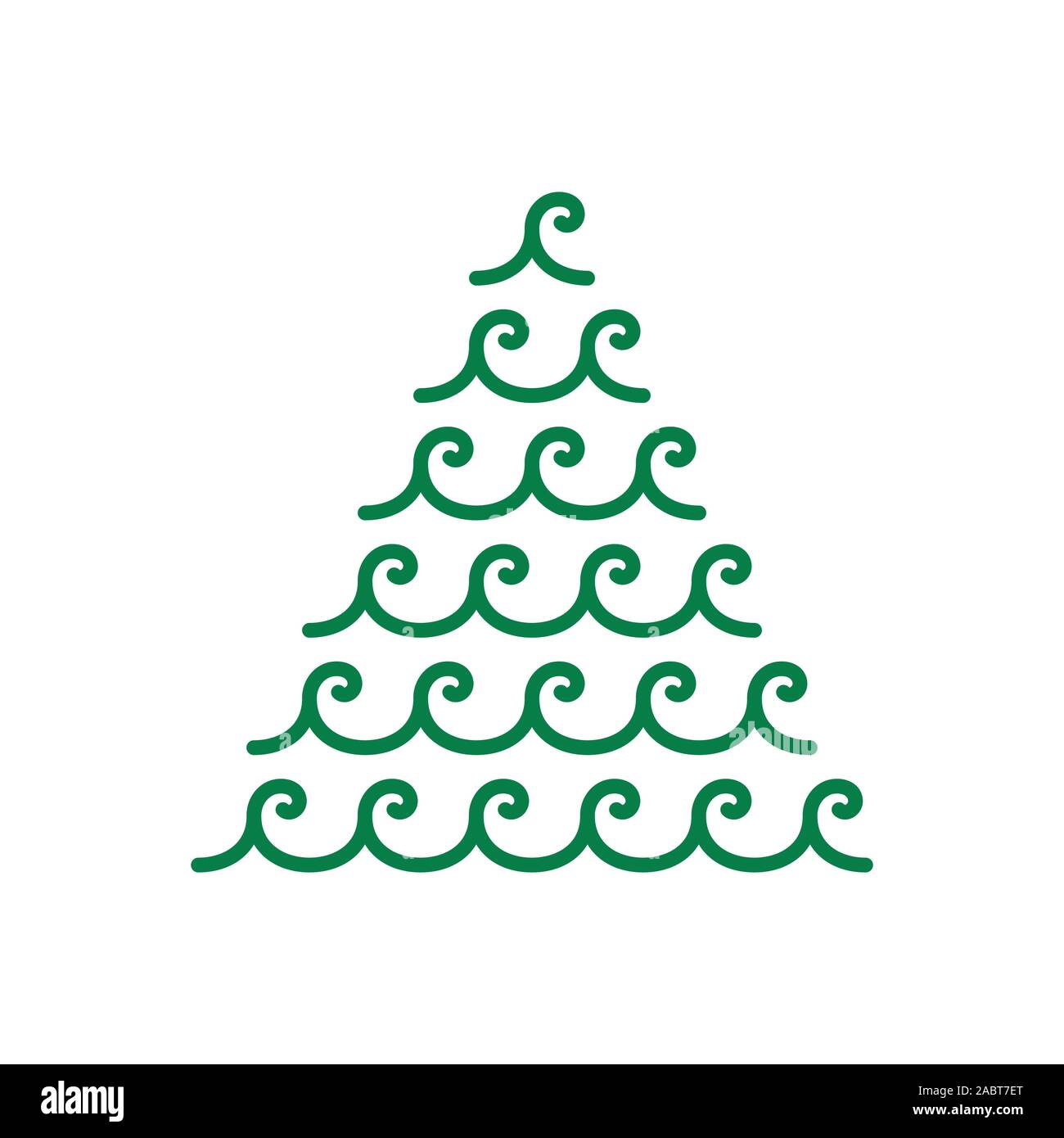 Wave Christmas tree symbol. Greek flat ornaments Stock Vector Image ...