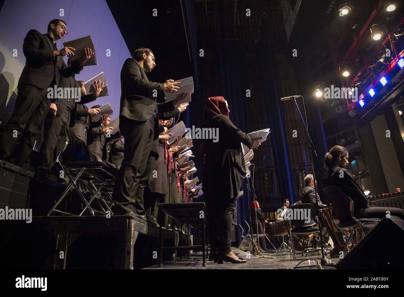 Tehran, Iran. 28th Nov, 2019. Members of the Tehran Symphony Orchestra ...