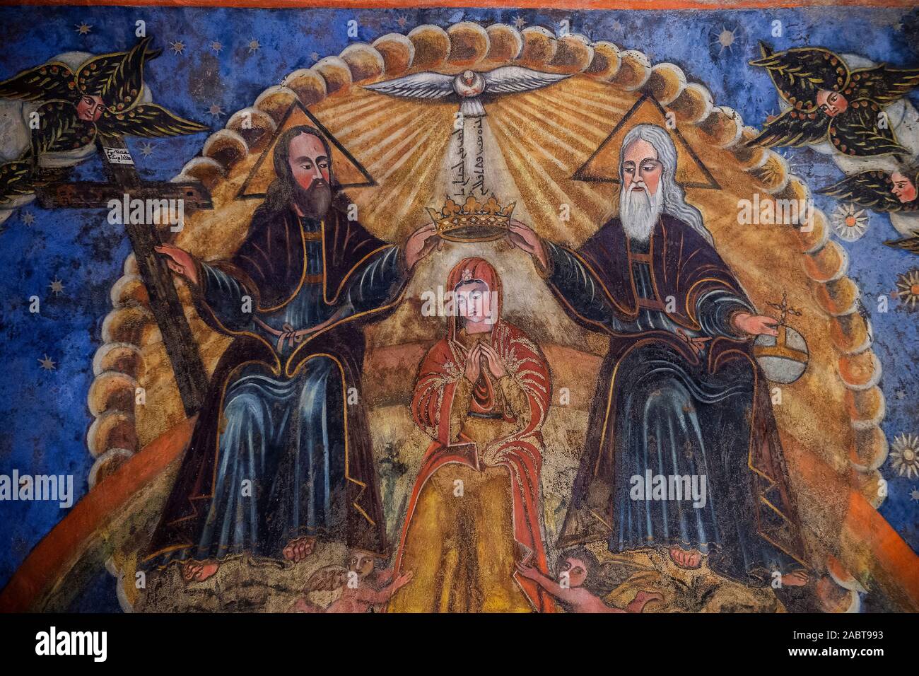 Fresco of the Assumption of Mary in The Lady of Qannubine maronite ...