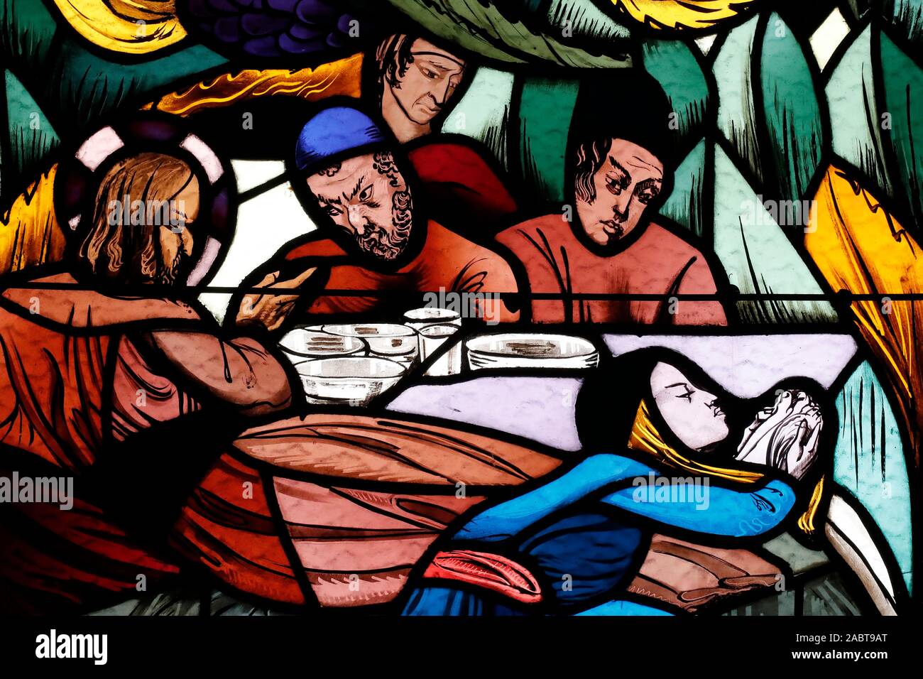 Saint Joseph des Fins church. Jesus is anointed by a sinful woman in ...
