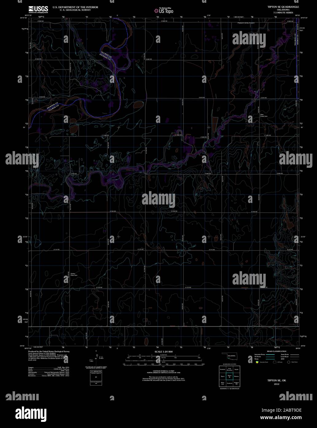 Map of tipton oklahoma hi-res stock photography and images - Alamy