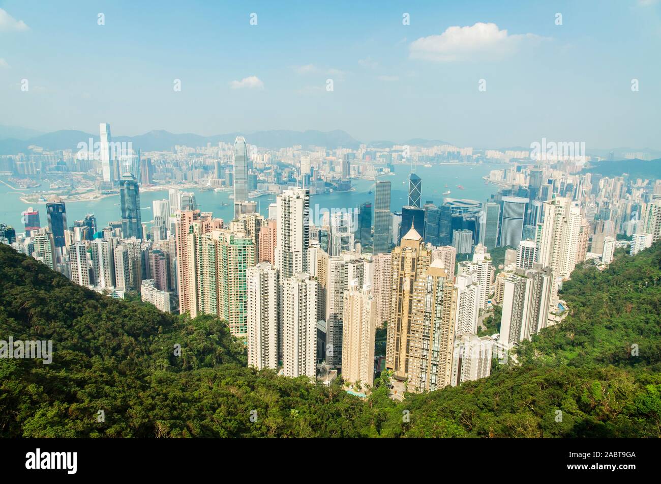 View of the skyline of Hong Kong from Victoria Peak Stock Photo - Alamy