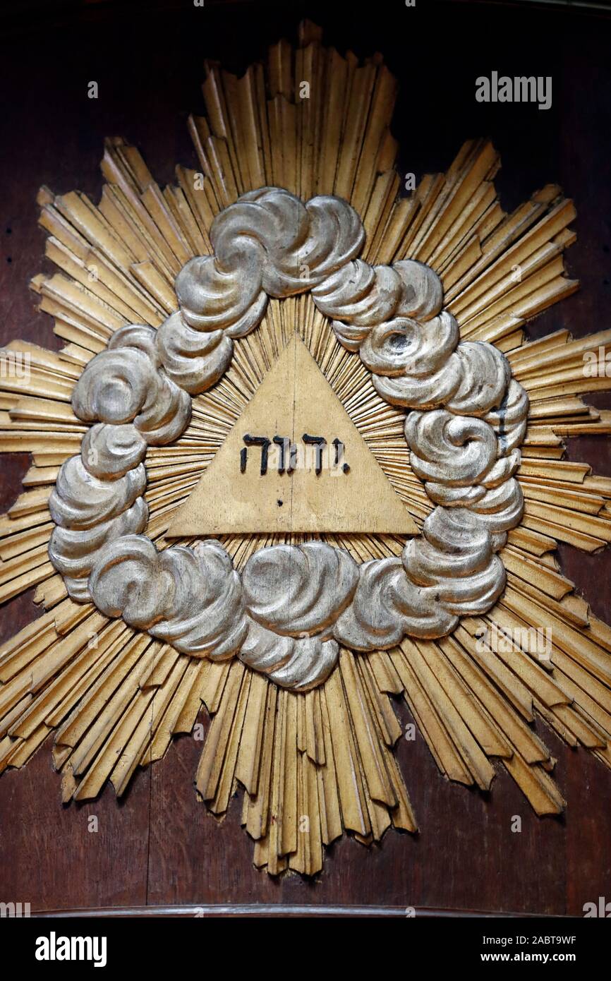 Cathedral of the Holy Cross of Orleans. The Tetragrammaton is the four ...