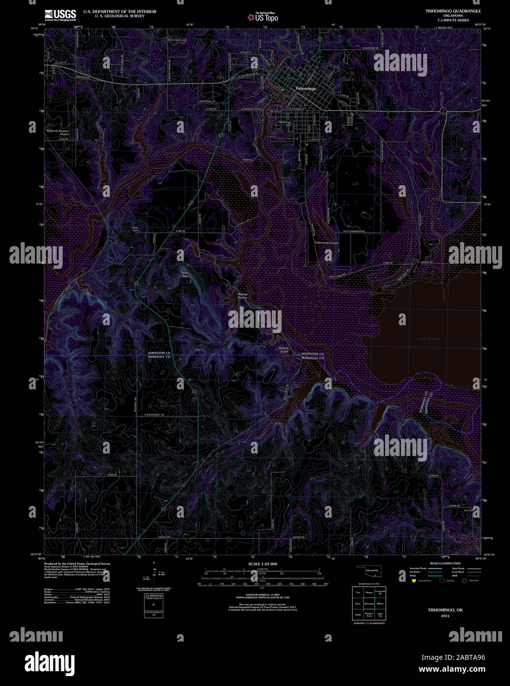 Map of tishomingo oklahoma hi-res stock photography and images - Alamy