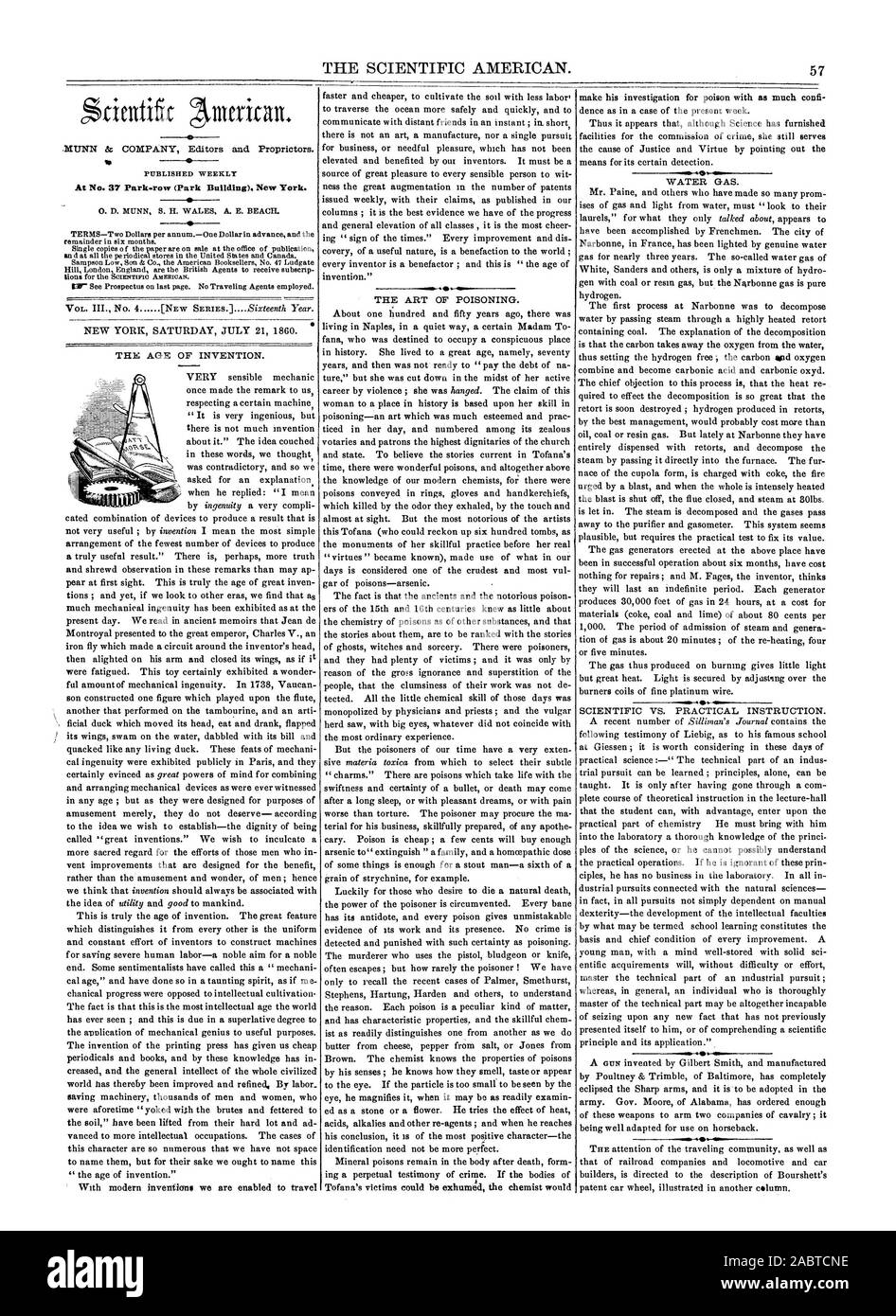 THE SCIENTIFIC AMERICAN. 57 PUBLISHED WEEKLY THE AGE OF INVENTION ...