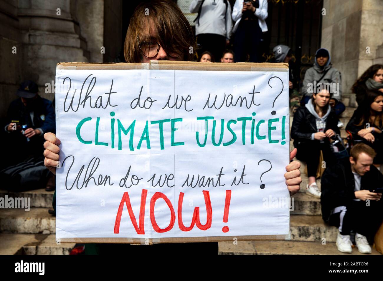 Climate change demonstration in Paris, France Stock Photo - Alamy