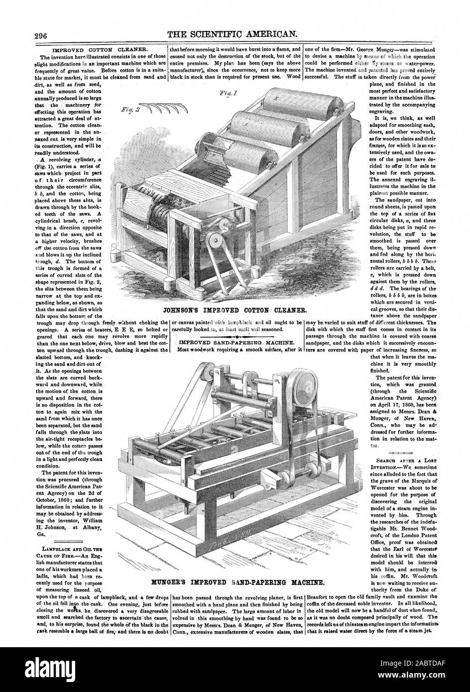 Mungers improved sand papering machine hi-res stock photography and ...