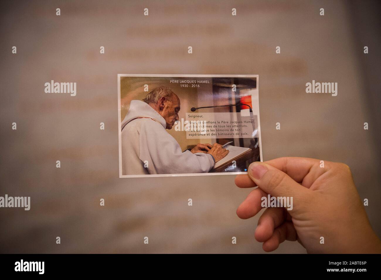 A picture of Father Jacques Hamel - Saint Bartholomew's church, Rome ...