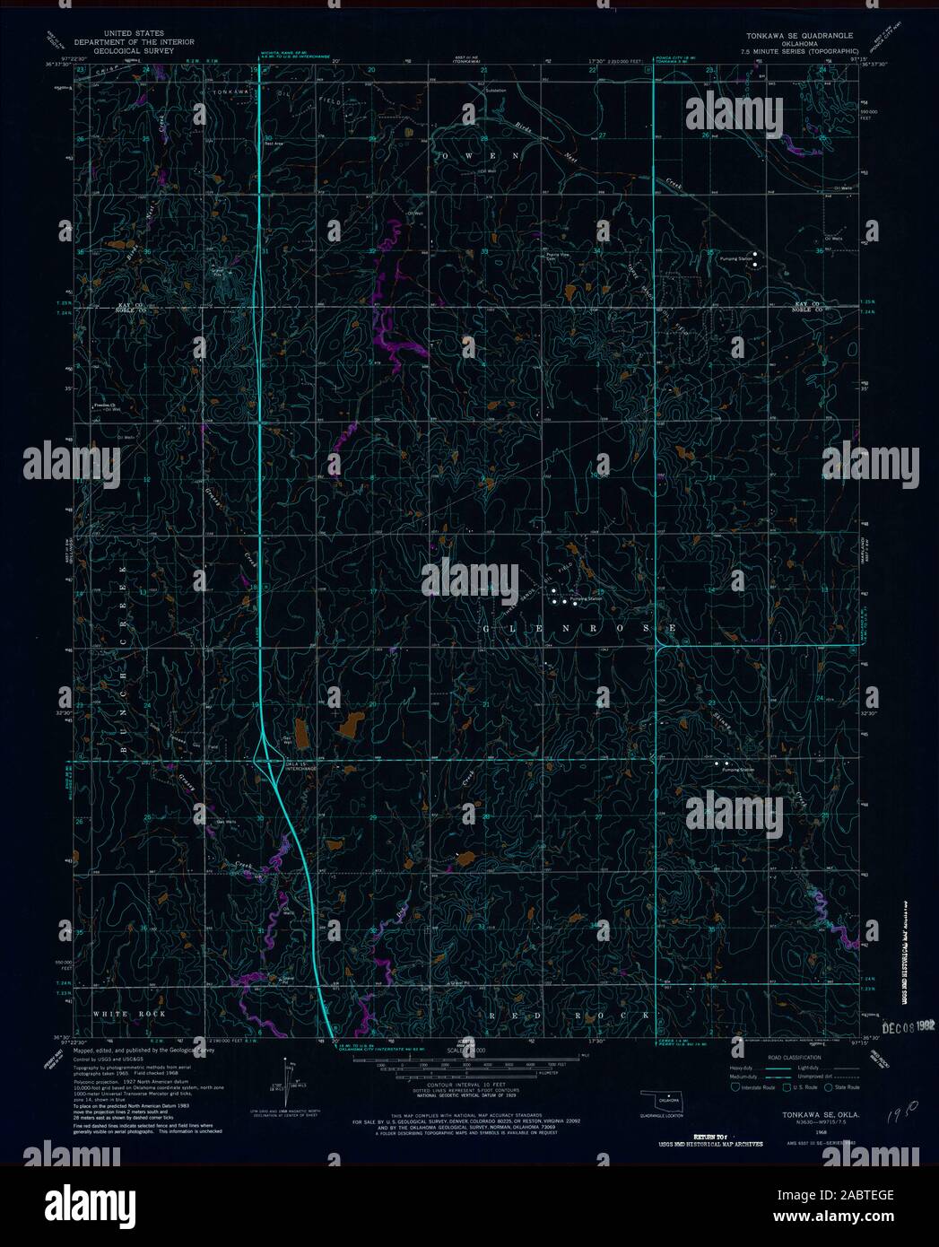 Map of tonkawa hi-res stock photography and images - Alamy