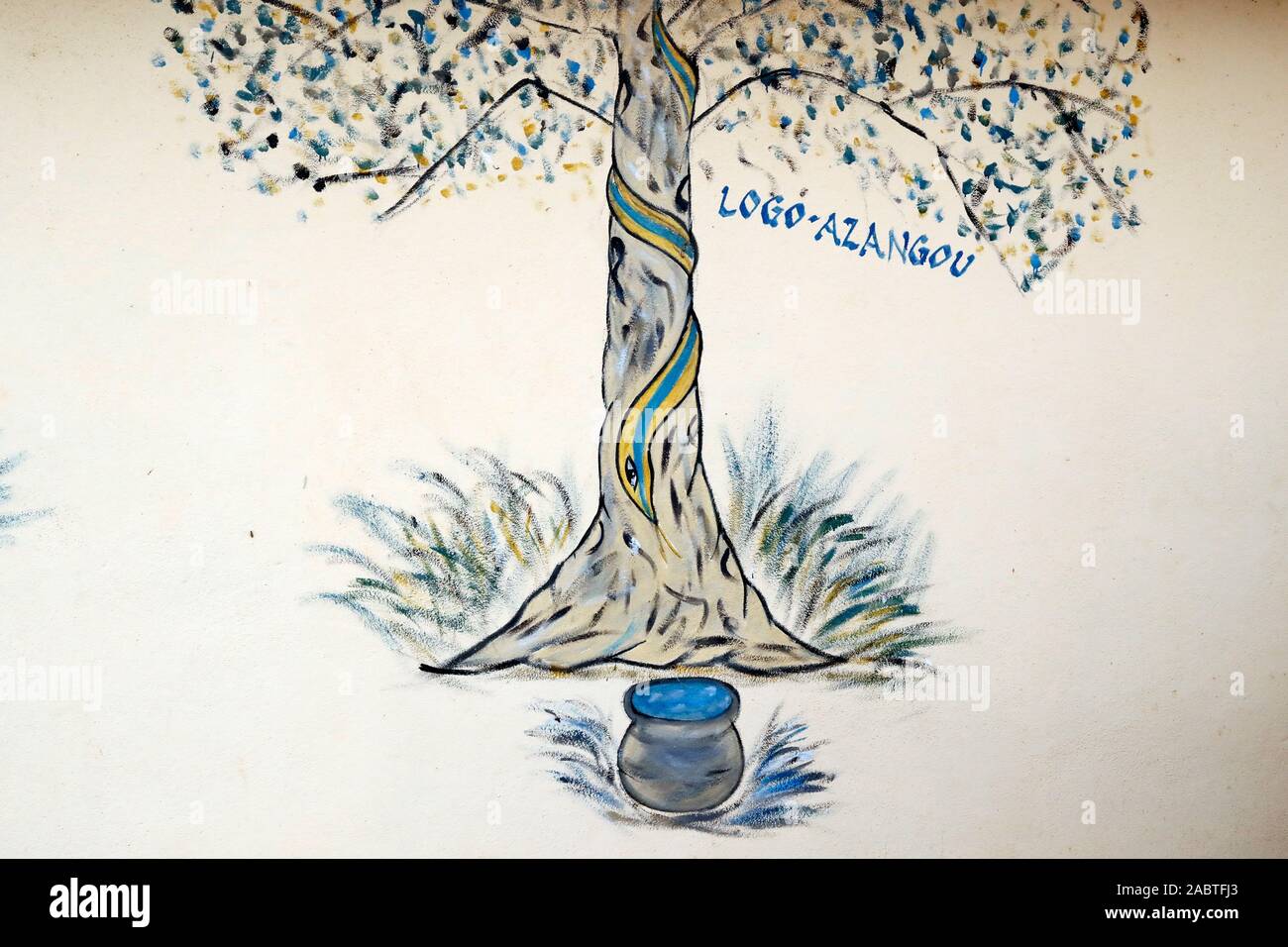 Voodoo painting on a wall. Togoville. Togo Stock Photo - Alamy