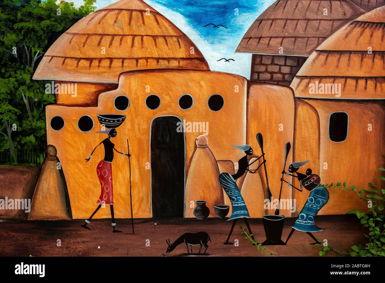African village painting in Togo Stock Photo - Alamy