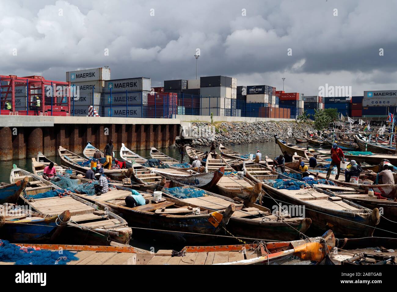 Port of Lome. Container terminal. Togo Stock Photo - Alamy