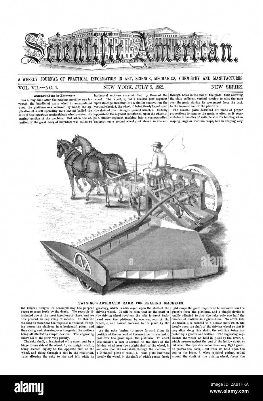 Twinings automatic rake for reaping machines hi-res stock photography ...