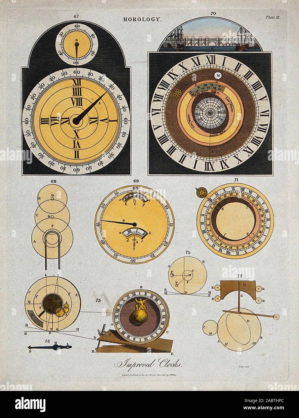 Vintage engraving clock hi-res stock photography and images - Alamy