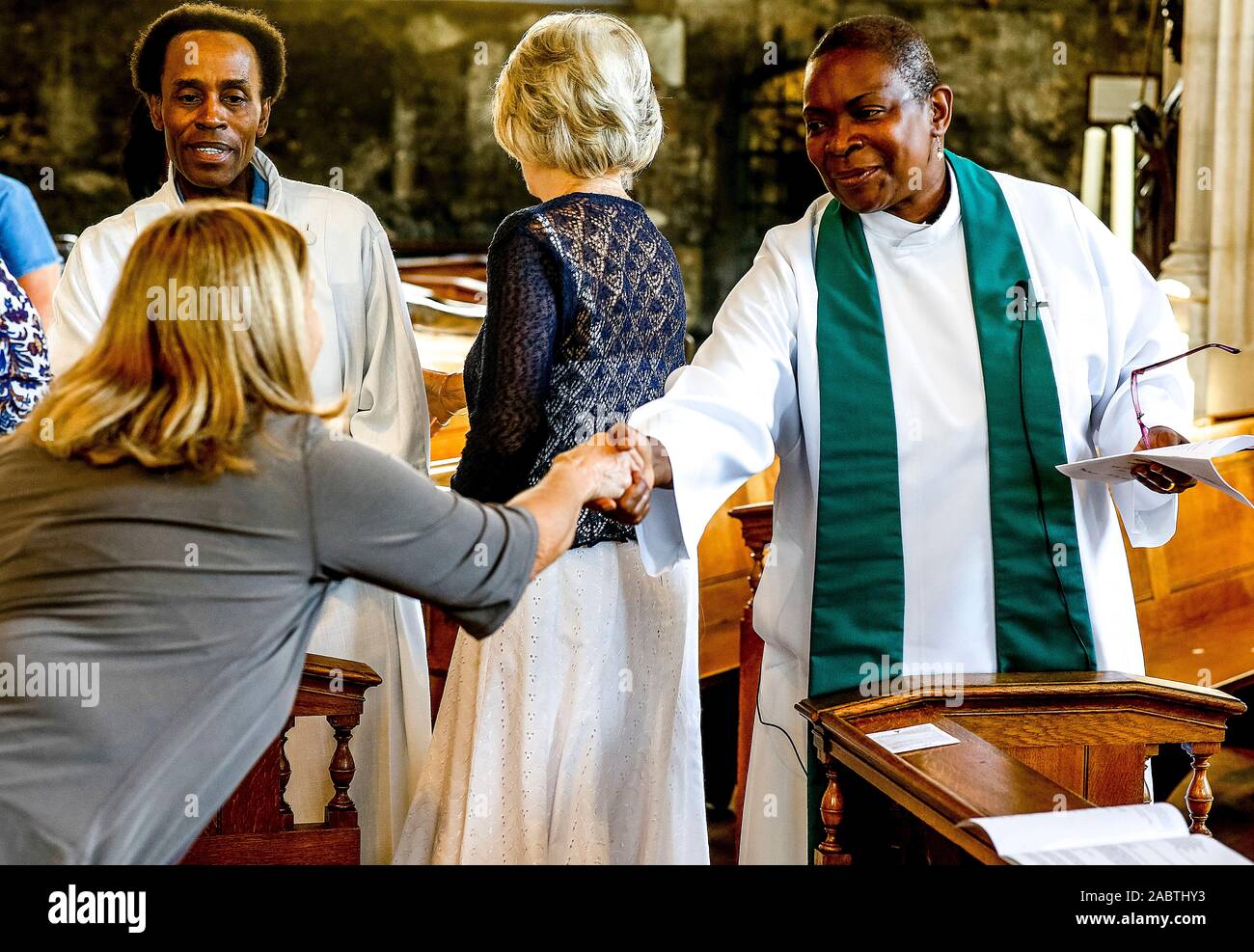 Anglican service in All Hallows by the Tower, the oldest church in the ...
