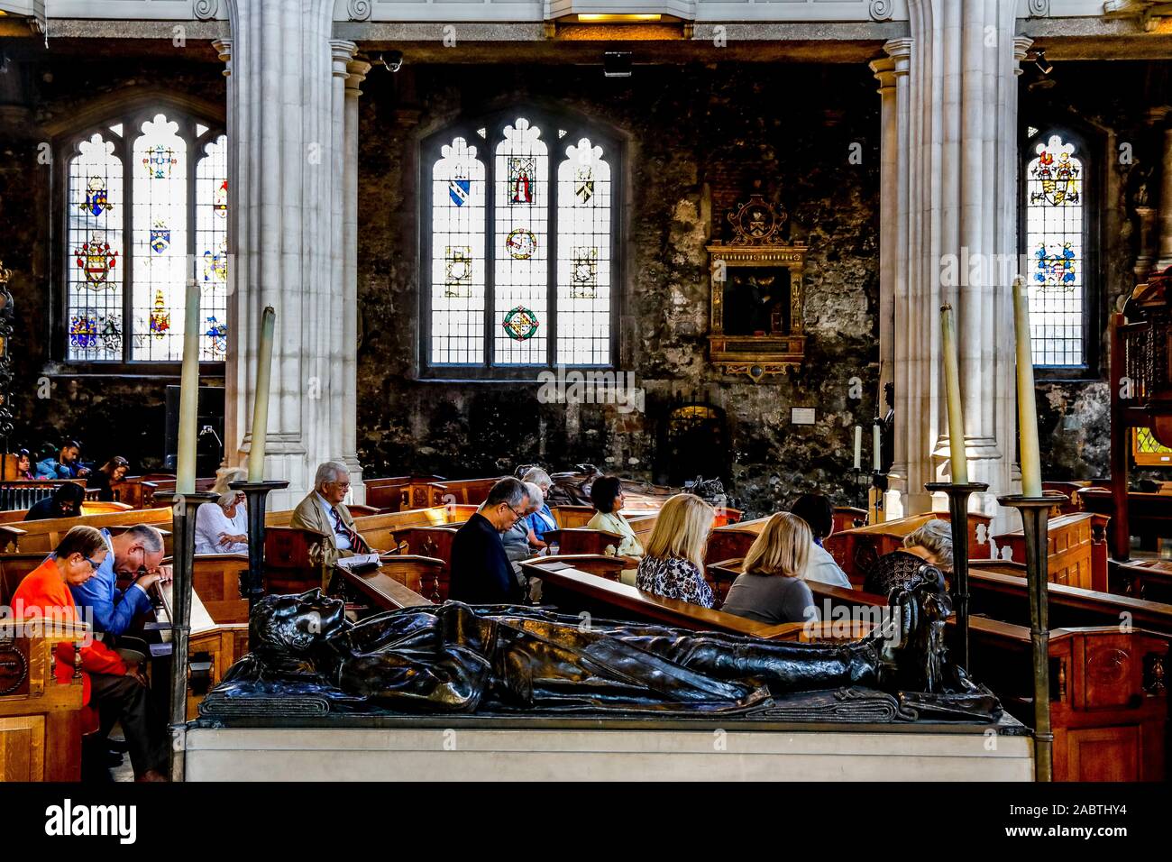 Anglican service in All Hallows by the Tower, the oldest church in the ...