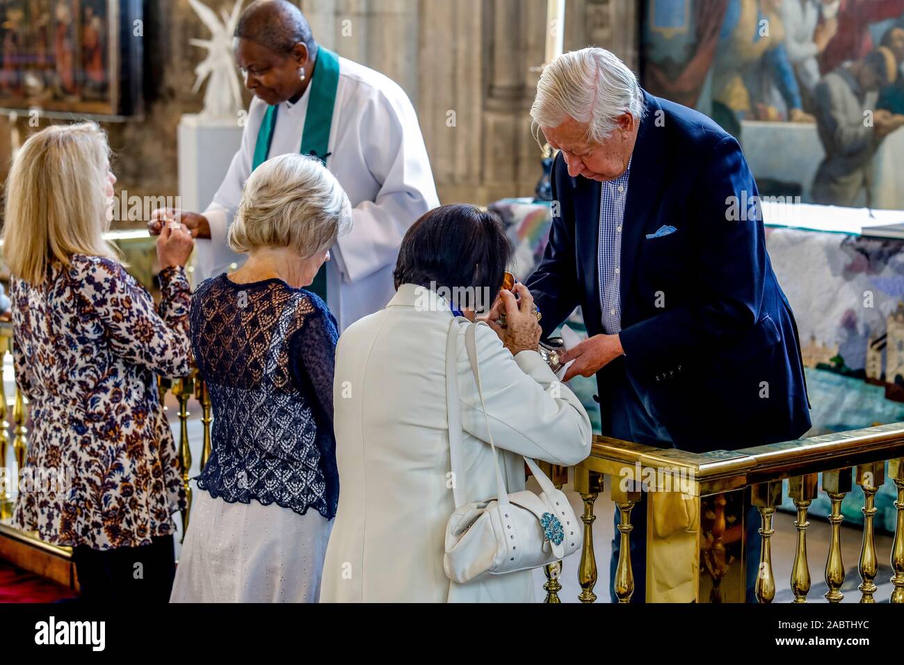 Anglican service in All Hallows by the Tower, the oldest church in the ...