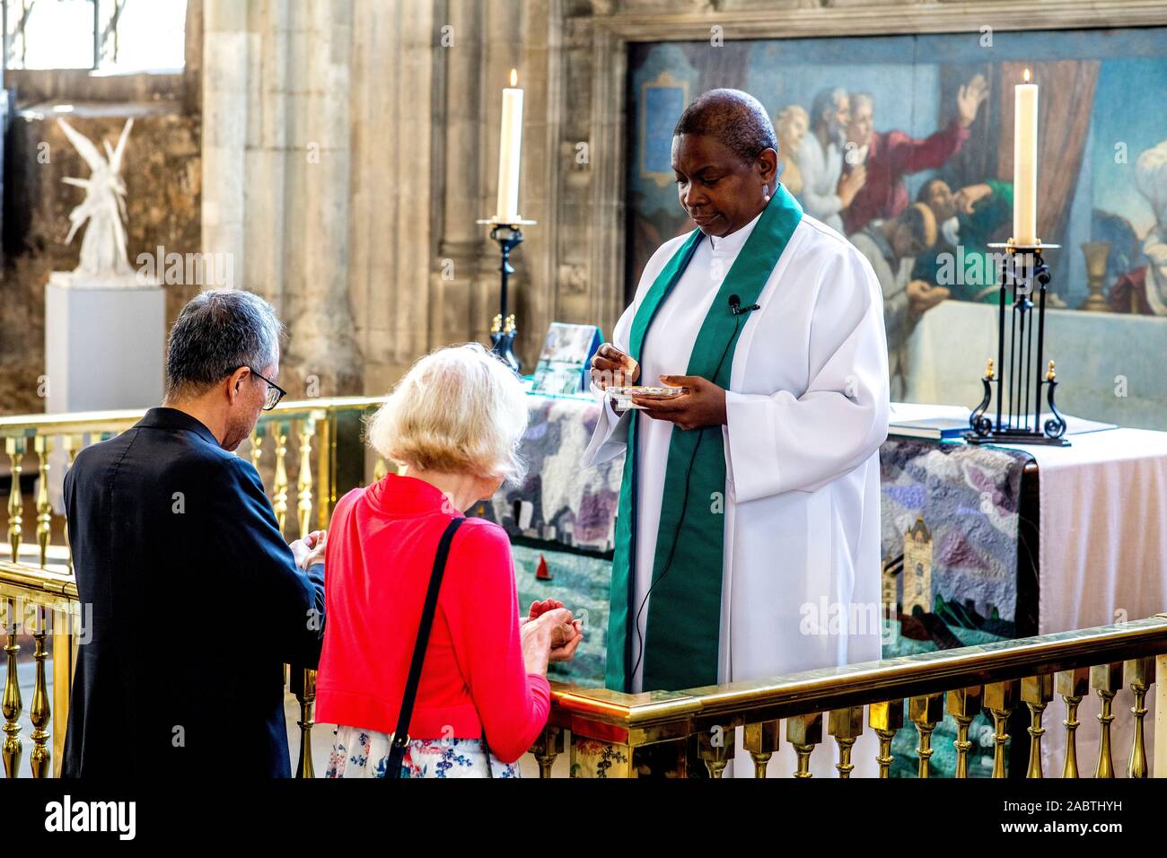 Anglican service in All Hallows by the Tower, the oldest church in the ...