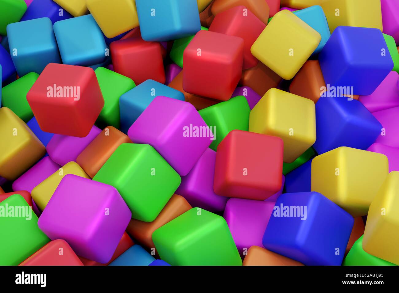 3d rendering of a lot of colorful cubes Stock Photo - Alamy