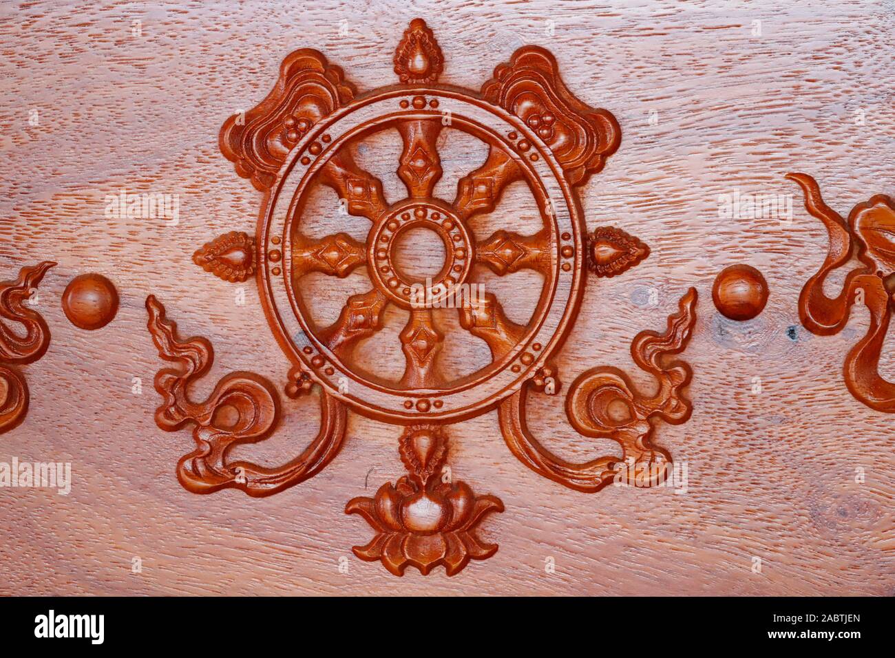 Dharma Wheel. Dharmachakra, the Buddhist eight-fold path illustrated in ...