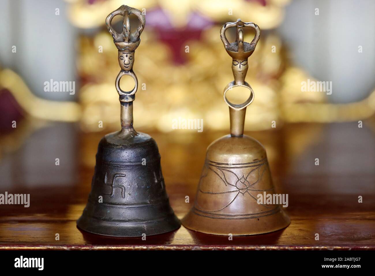 Gantha Buddhist bells used in religious ceremony practices. Hue ...