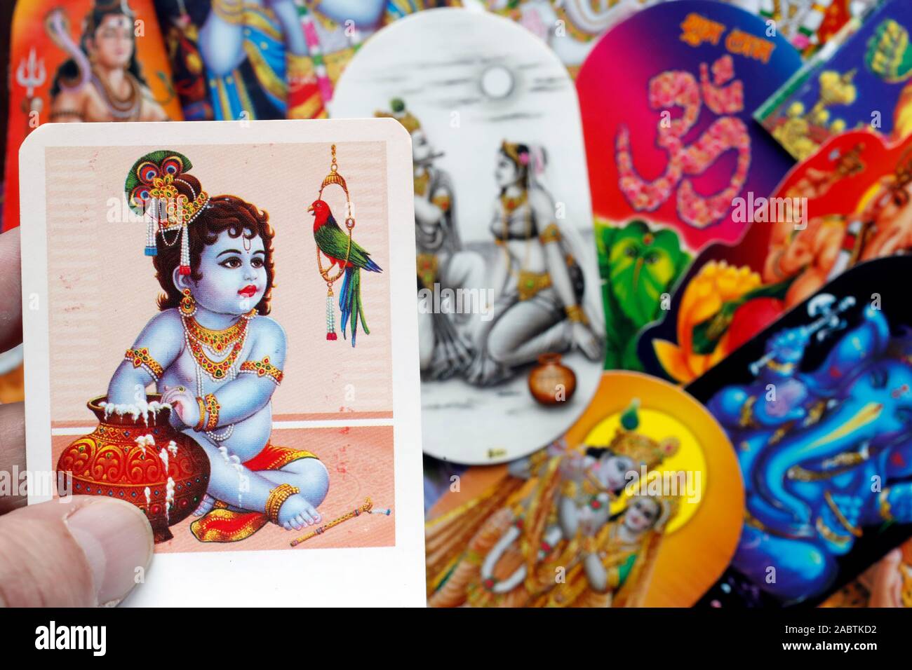 Krishna. Hindu god images. Infant Krishna Stock Photo - Alamy