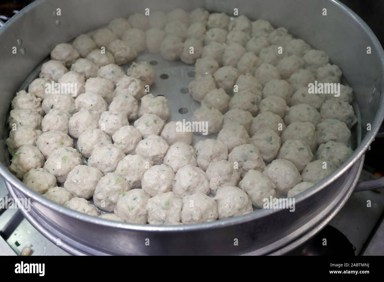 Steam meat balls. Chinese restaurant. Ho Chi Minh City. Vietnam Stock ...